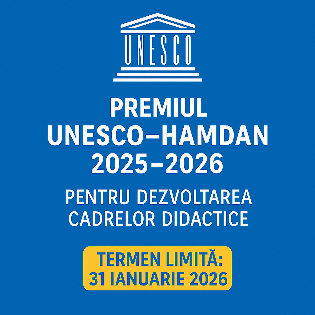 Premiul UNESCO–Hamdan 2025–2026 pentru dezvoltarea cadrelor didactice ...